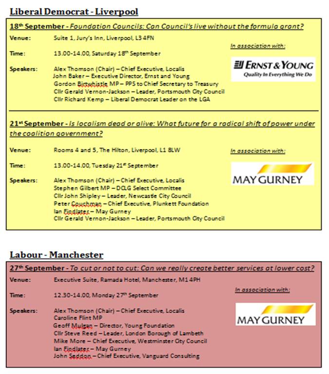 Localis Party Conference Programme